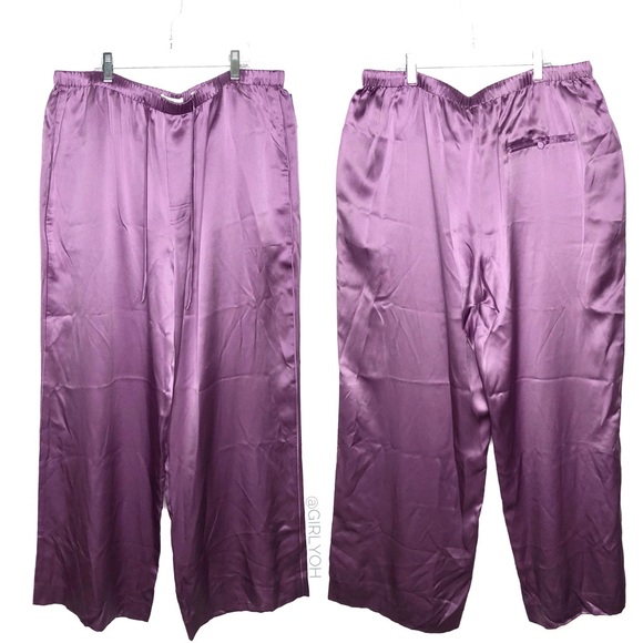 Vince | Pants & Jumpsuits | Vince Purple Lavender Satin Silk Wide Leg ...